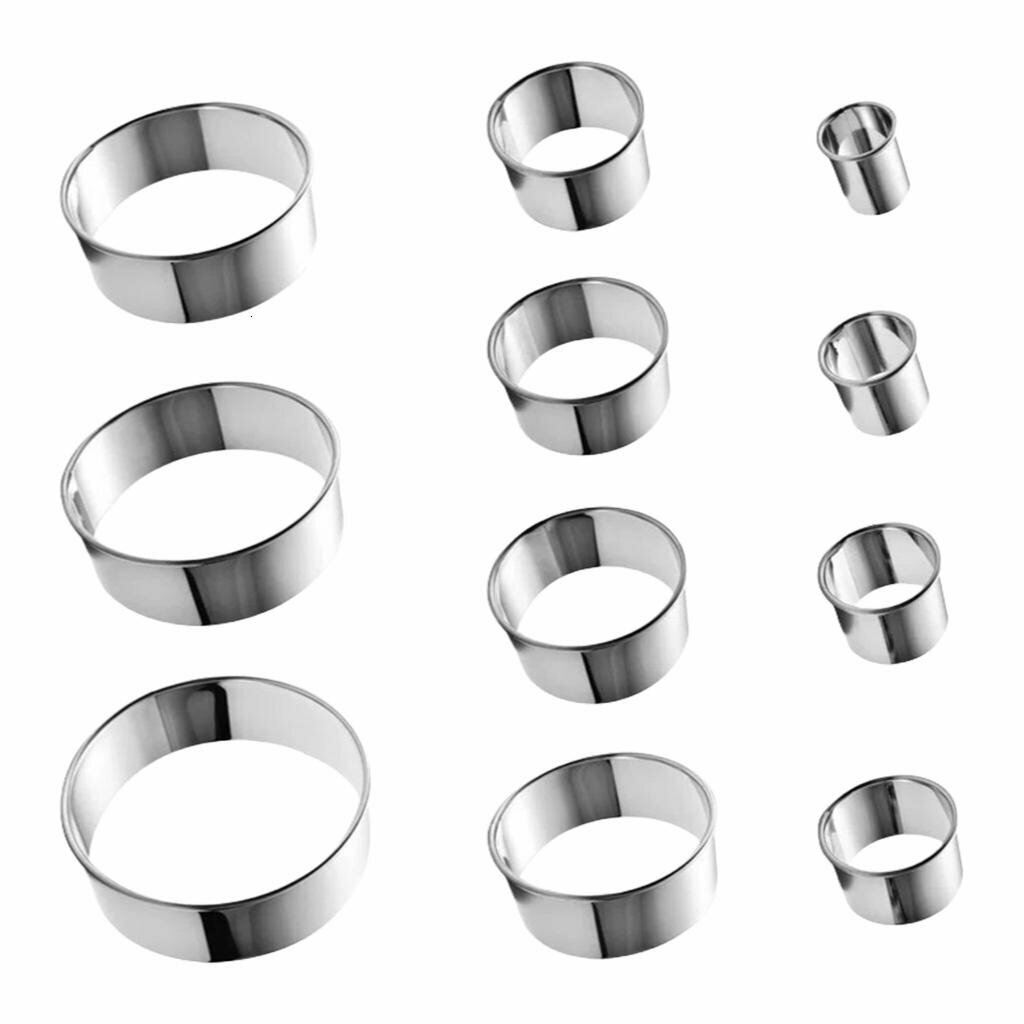 Форма для круглых бисквитов из нержавеющей стали, набор из 11 предметов