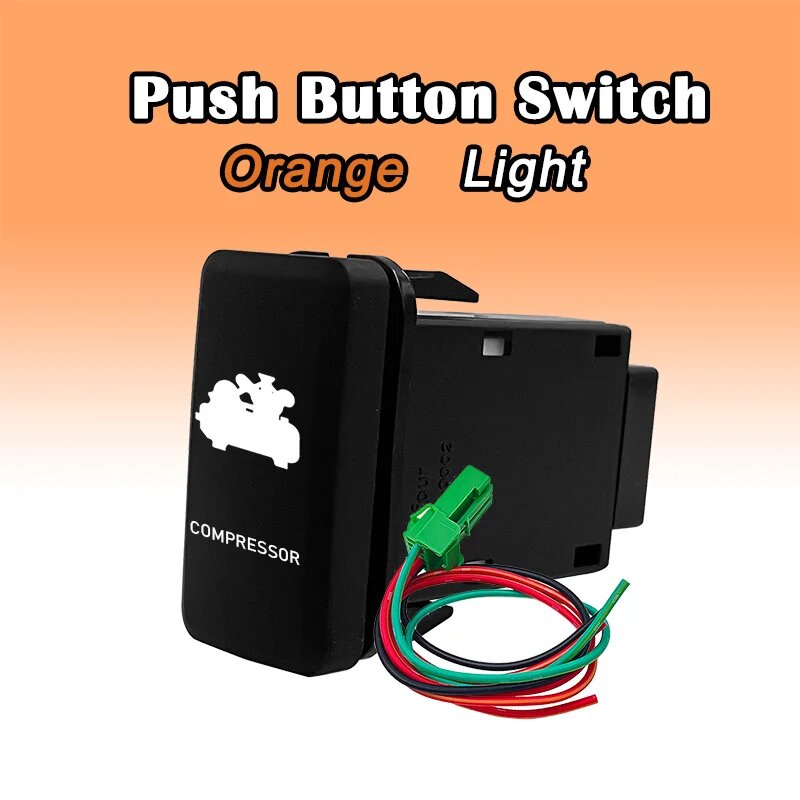 Кнопка компрессора с фиксацией 12 В и оранжевым светодиодом для Toyota 4x4, Off Road, Tacoma, FJ Cruiser и Land Cruiser Prado