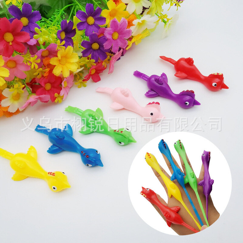 Игрушка-динозавр с выбрасыванием, пусковая установка для пальцев, маленький динозавр, снятие стресса, мягкая резина, новинка оптовой торговли