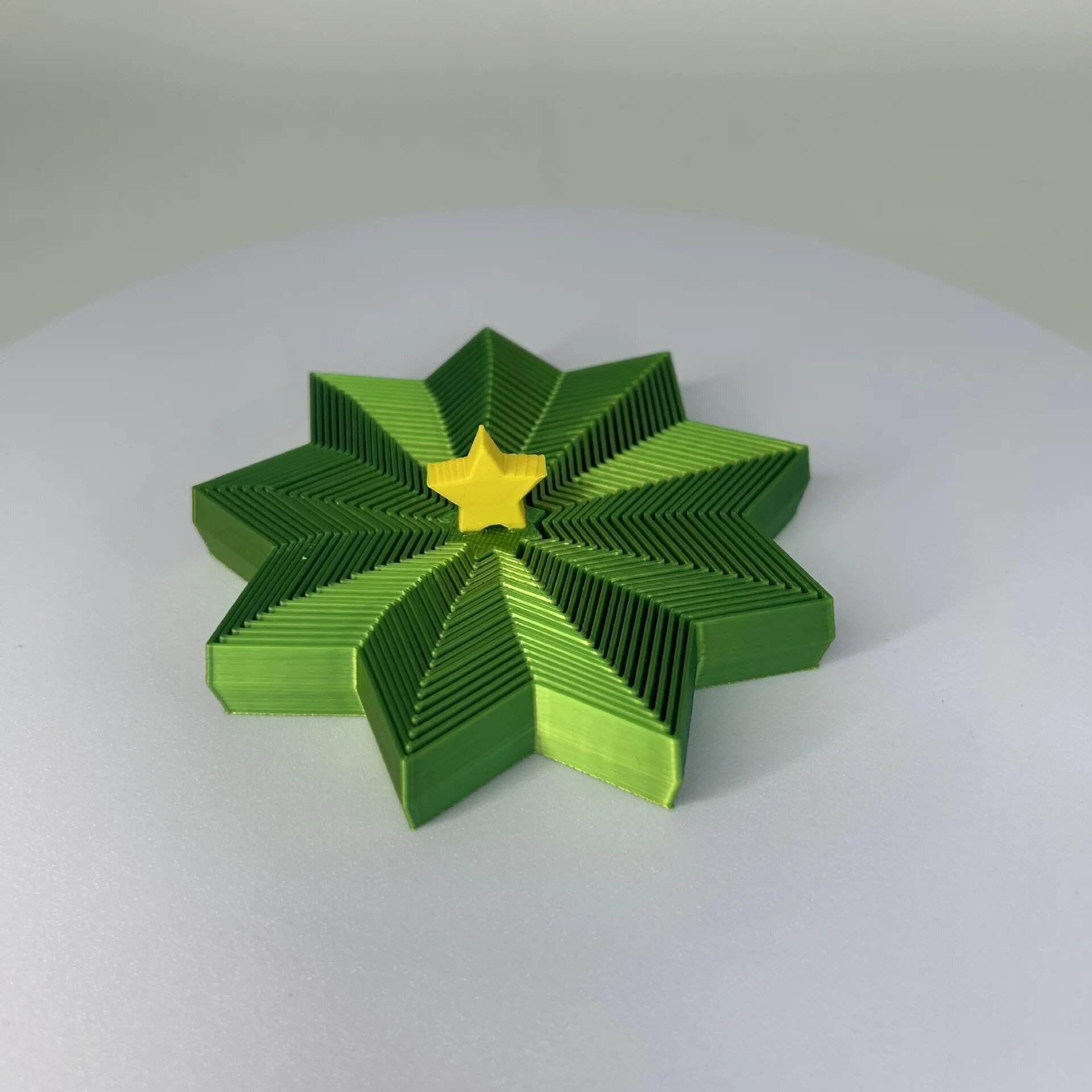 Рождественская елка с 3D принтом Зеленый, Yellow green stars