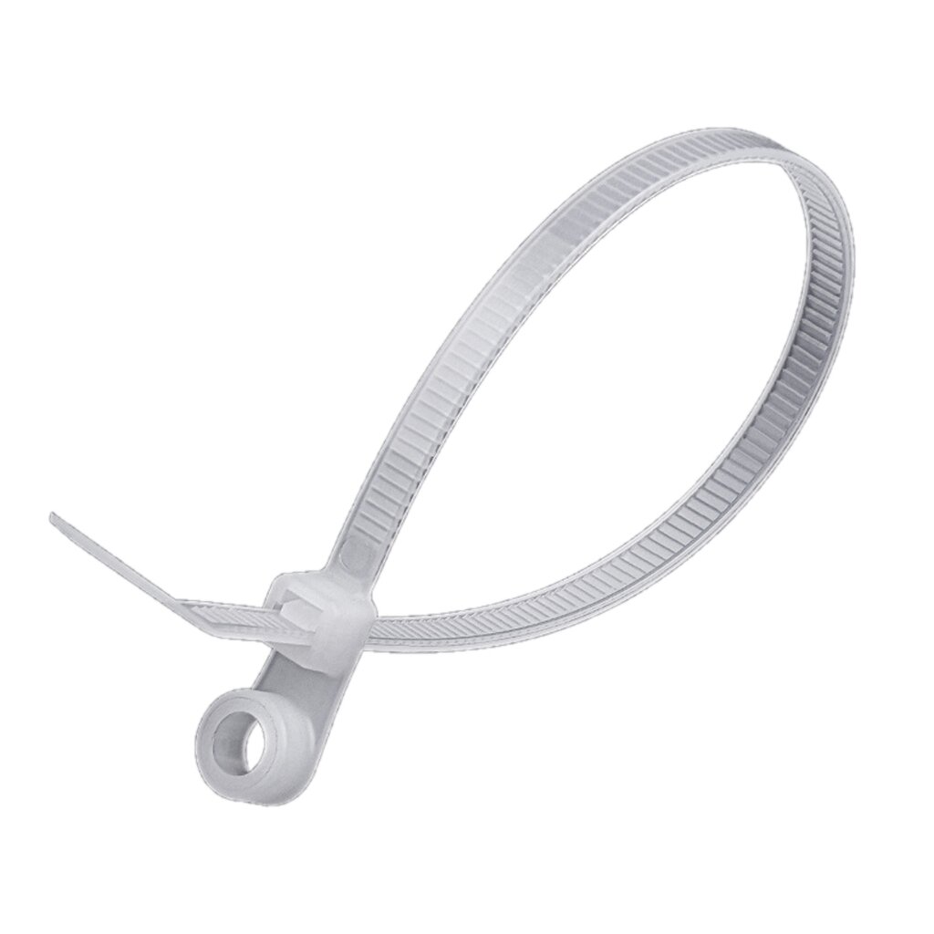 100 шт. Нейлоновых стяжных пряжек с автоматической фиксацией, грузоподъемность 18 кг, Черно-белые с винтовыми креплениями для надежного крепления шнура