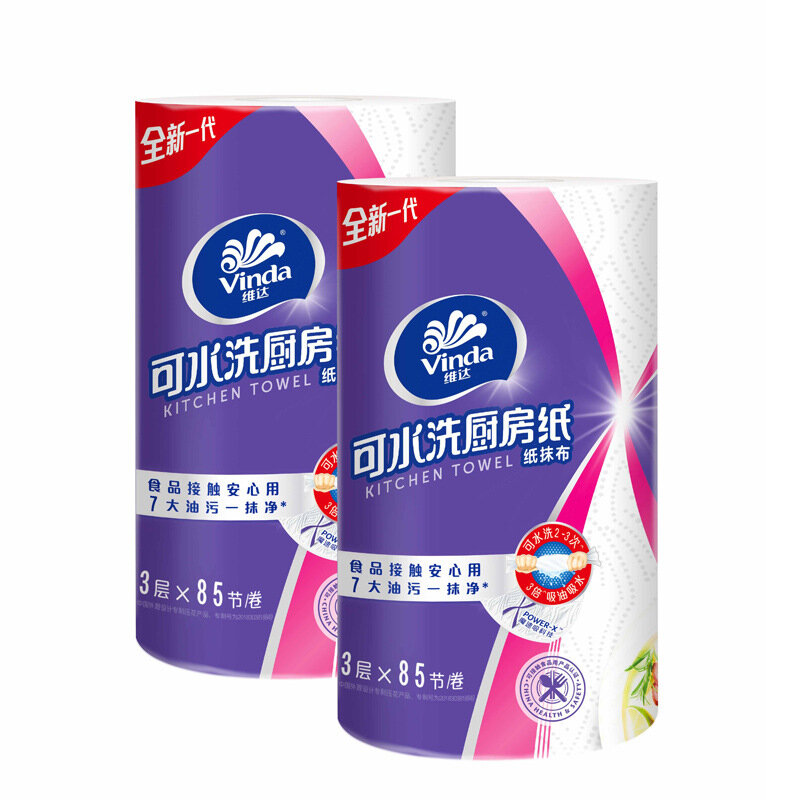 Стираемая кухонная бумага Vinda, 6 рулонов, 85 листов, маслопоглощающая бумага, специальная бумага для удаления масла, дропшиппинг