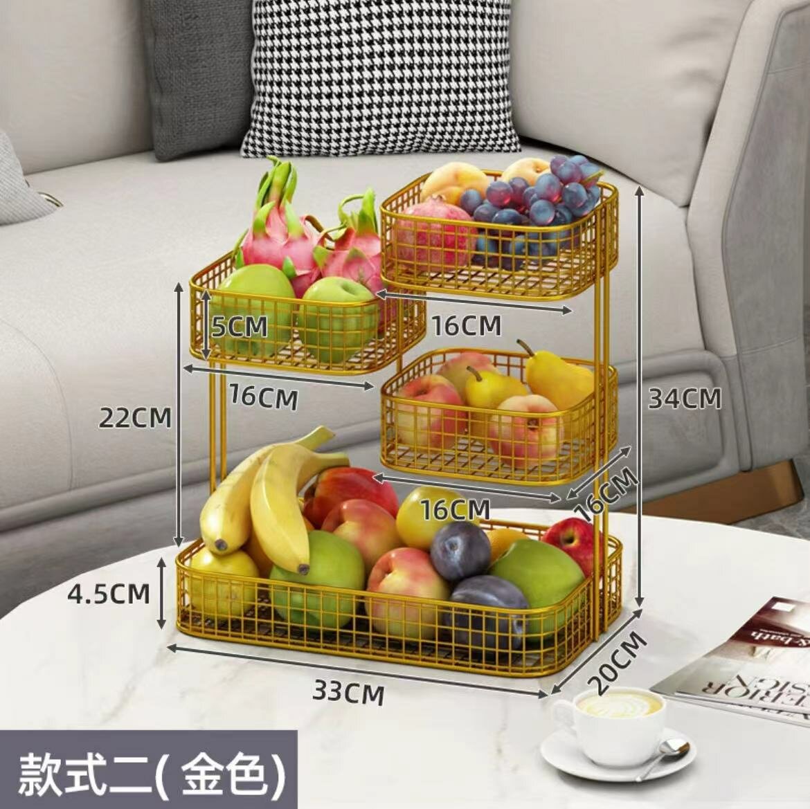 2026 Новейший стиль тарелки для дома, гостиной, стола, кофейного стола, декоративная тарелка, многослойная корзина, стеллаж для хранения, легкая роскошь, высококачественный