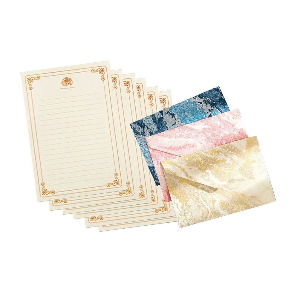 1 комплект бумаги для письма с конвертами, набор канцелярской бумаги для приглашений