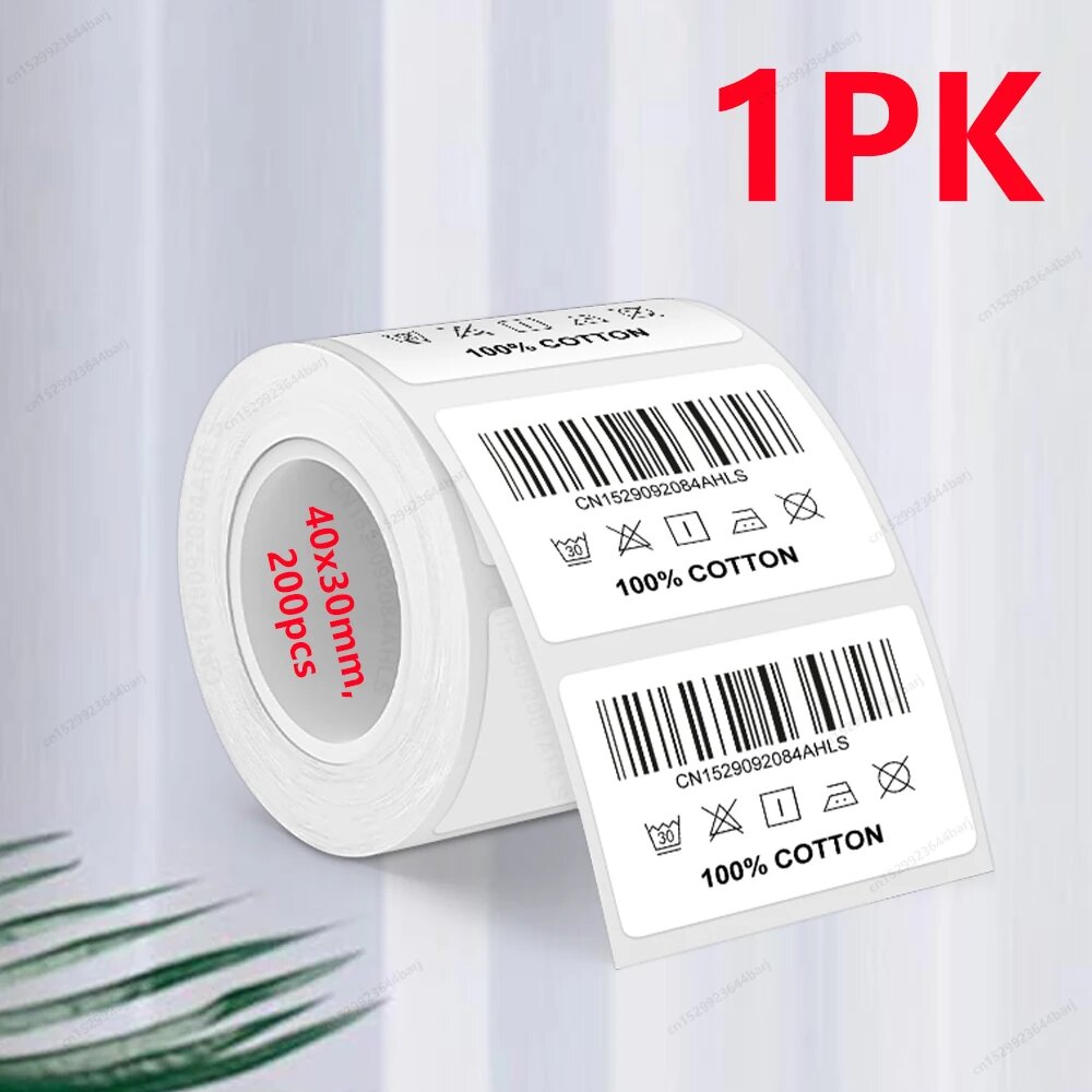 Этикетки для одежды 40x30 мм, 200 шт, 100% Cotton