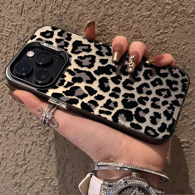 Красочный чехол с леопардовым принтом для iPhone 17, 17 Air, Black-SMTWQ122813P, For iphone 11 Pro