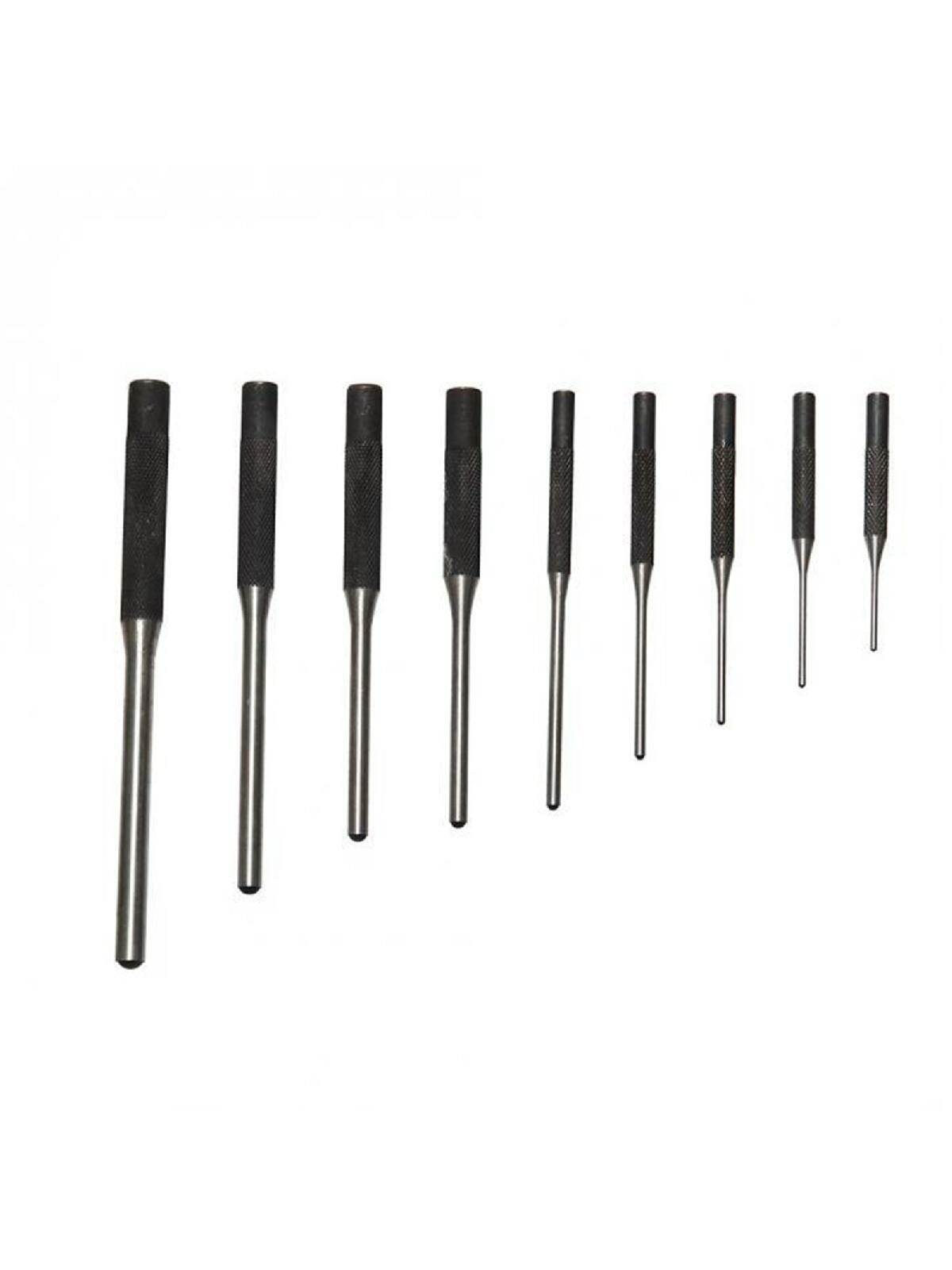 1 комплект из 9 штук, стальное долото для пробивки штифтов с круглой головкой разного размера