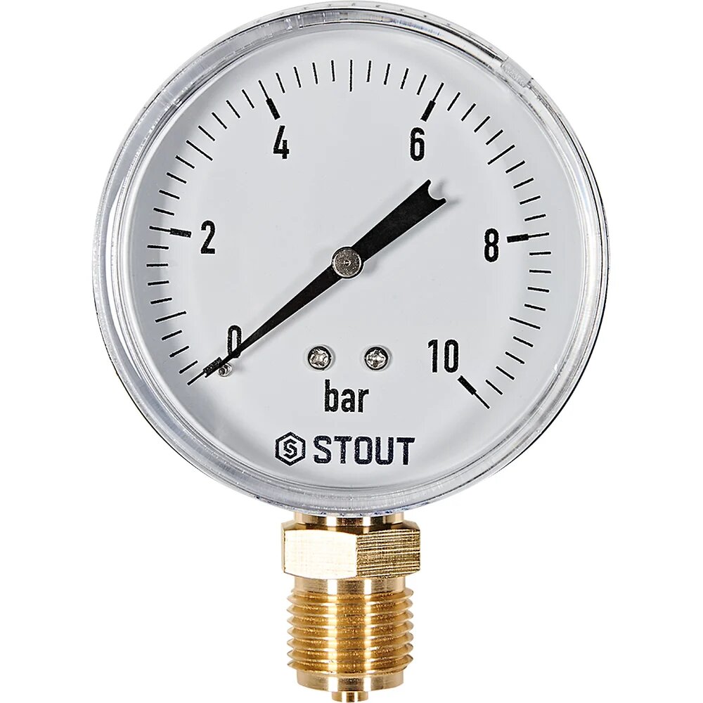 Манометр радиальный STOUT SIM-1010-801015 корпус Dn 80 мм 1/2, 0.10 бар RG0094NU9EUEFS