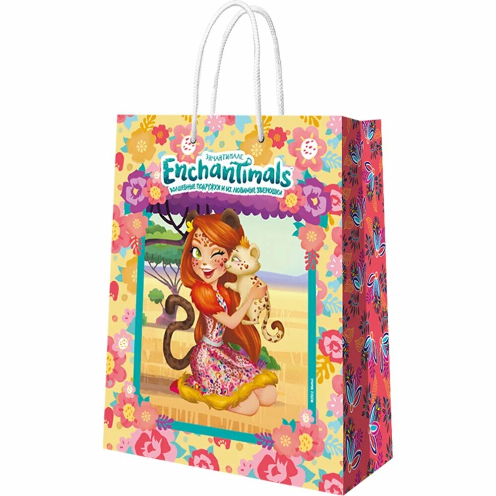 Пакет подарочный большой ND Play Enchantimals, желтый, 335x406x155 мм 298517