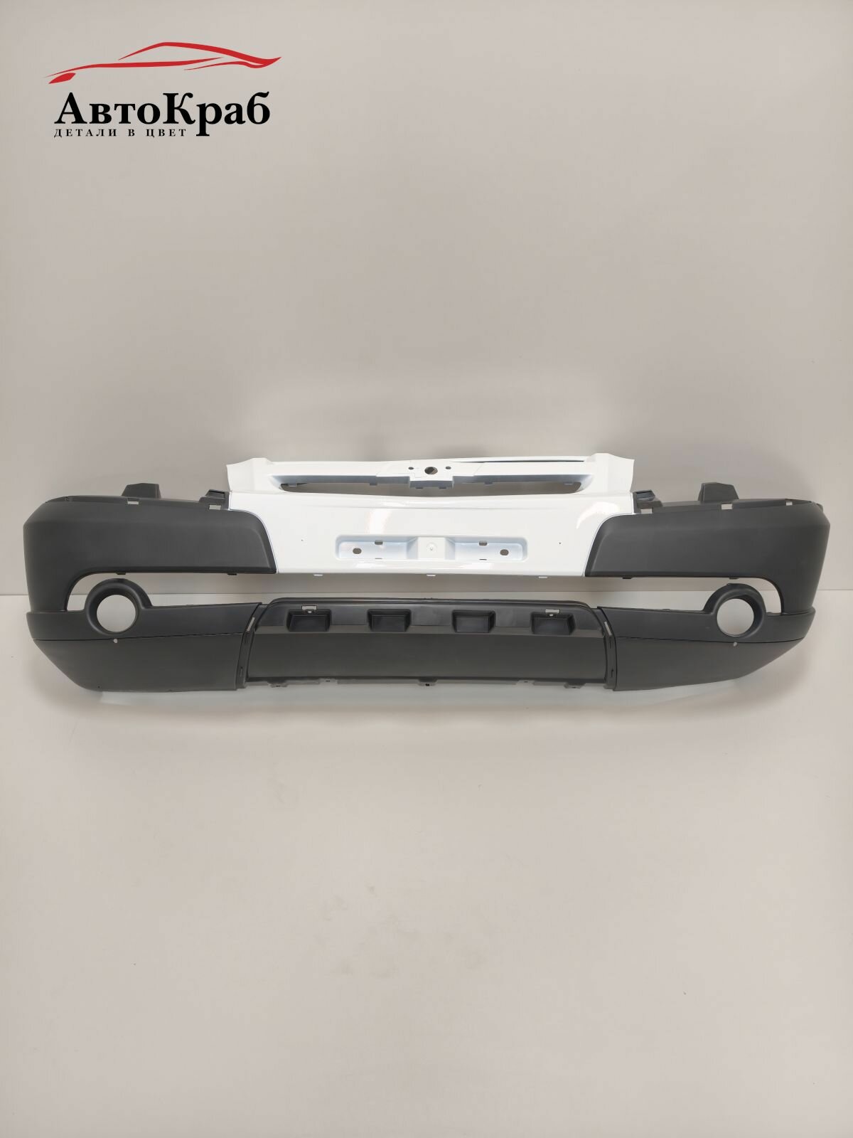 Бампер передний в цвет для Шевроле Нива рестайлинг 2009 - 2016 г. 204 - айсберг, белый