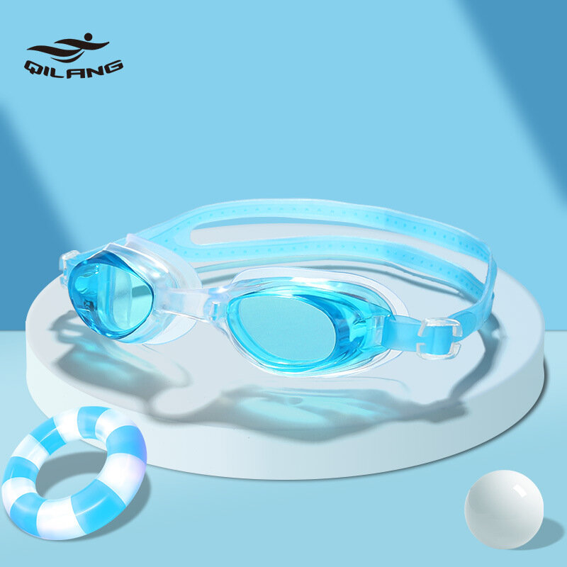Qilang очки для плавания HD водонепроницаемые противотуманные прозрачные очки для подростков, мужчин и женщин, плоские