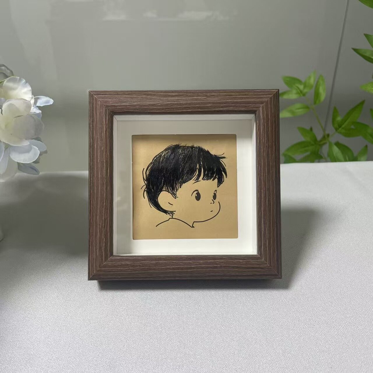 Фоторамка 4inch для хранения волос плода, DIY фоторамка для волос плода, подставка из массива дерева для демонстрации полнолуния ребенка