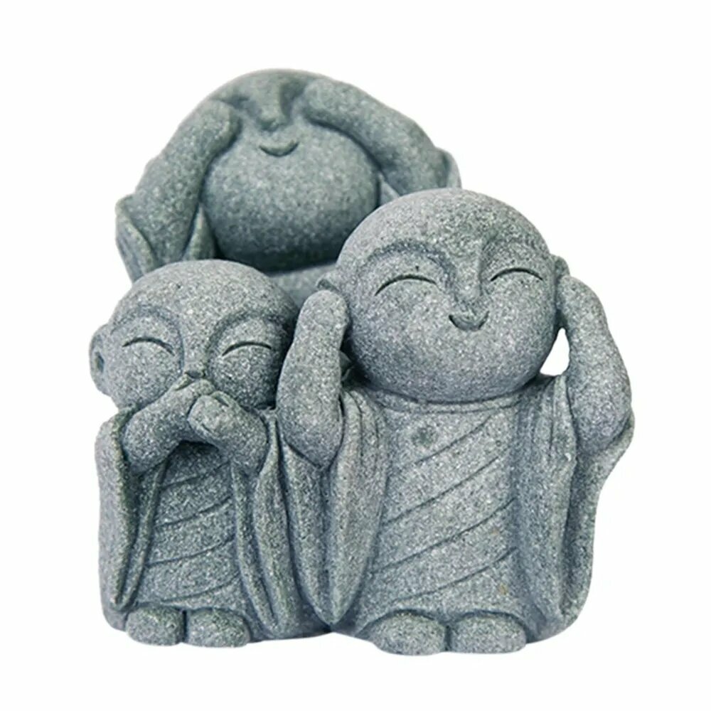 Статуэтка маленького будды в японском стиле для аквариума, настольного декора, сада, ремесла из камня, 8х5.5х7 см