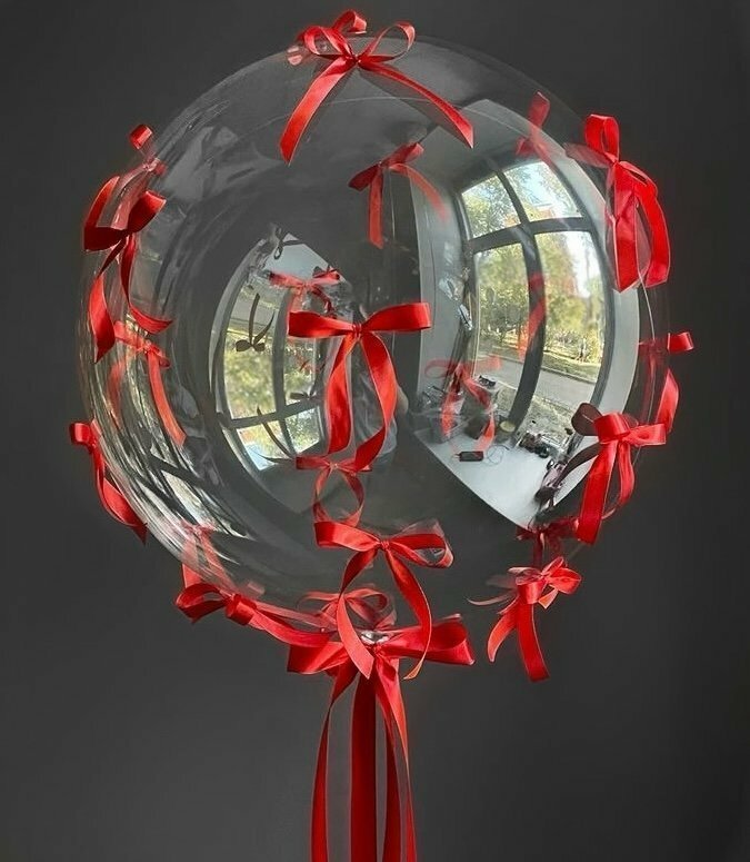 Шар Bubbles с бантиками «Лёгкий шарм»