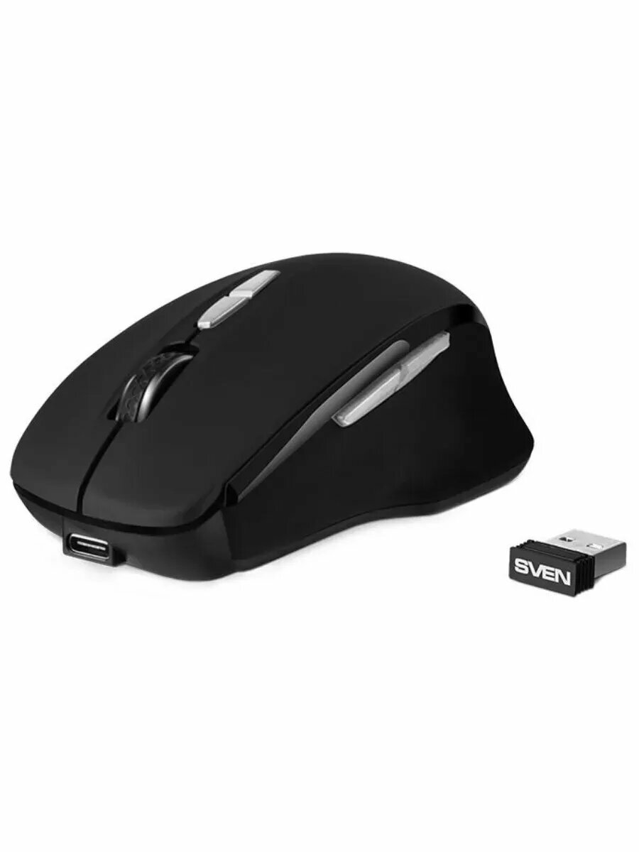 Мышь оптическая беспроводная RX-590SW чёрная (6+1кл. 800-1600DPI, блист)