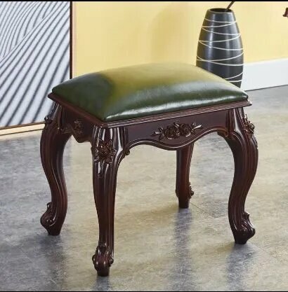 Банкетка, Натуральная кожа, Капвелюр, 38х29х35 см