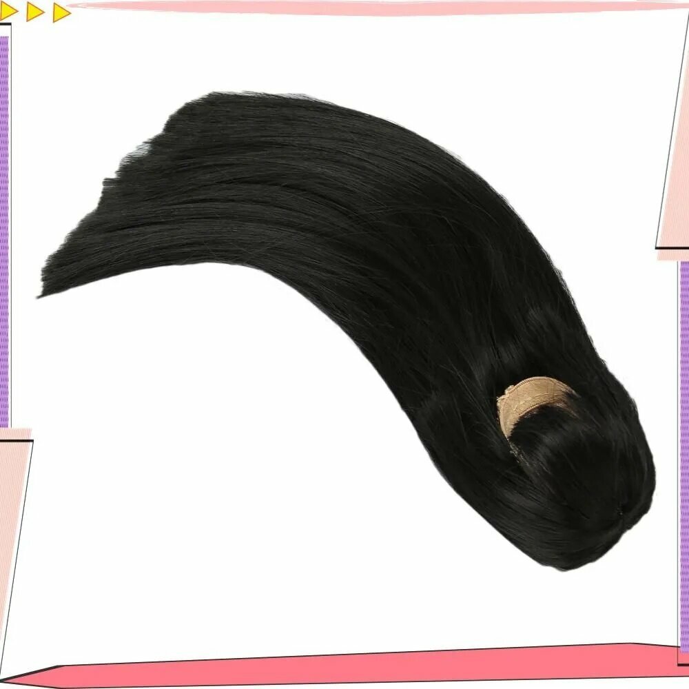 Парик для куклы 1/6, длинные черные волосы, для куклы 15.5-17 см