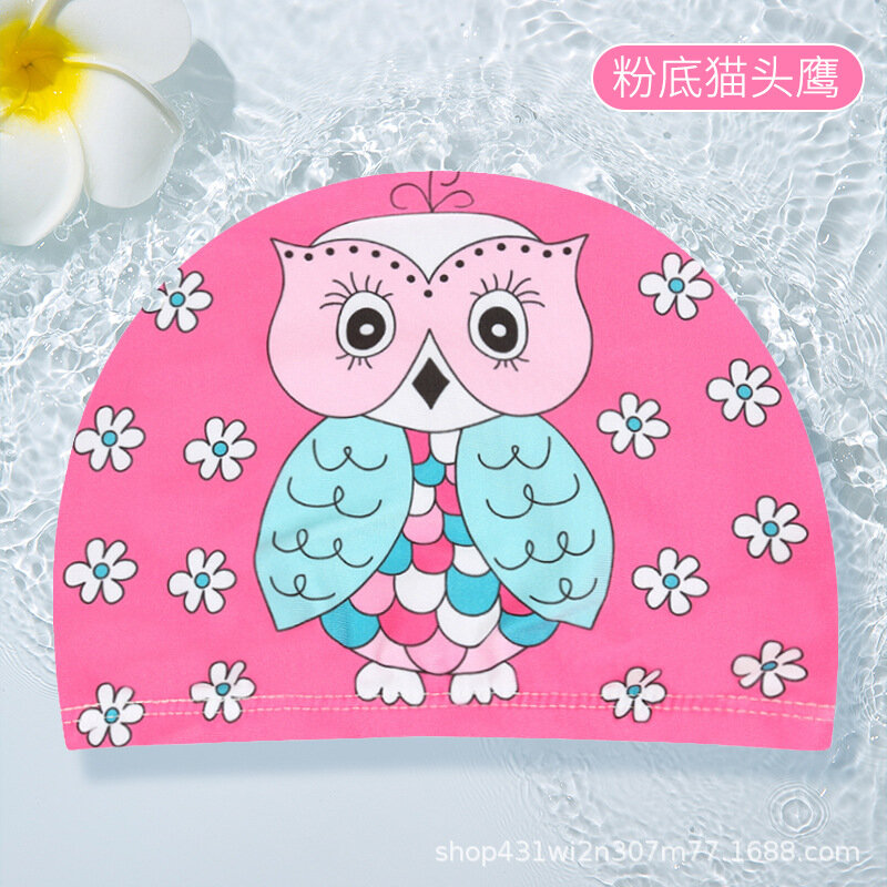 Детская купальник с принтом совы на розовом фоне, мягкая защита ушей для малышей 1-7 лет