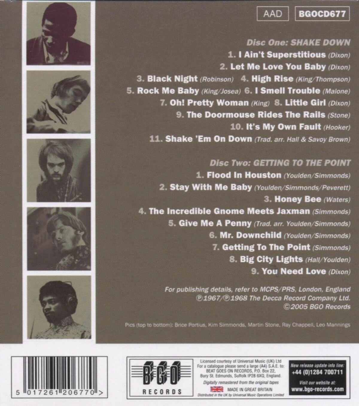 CD диск Savoy Brown - Shake Down/ Getting To The Point (2CD) 2005 — фото 1