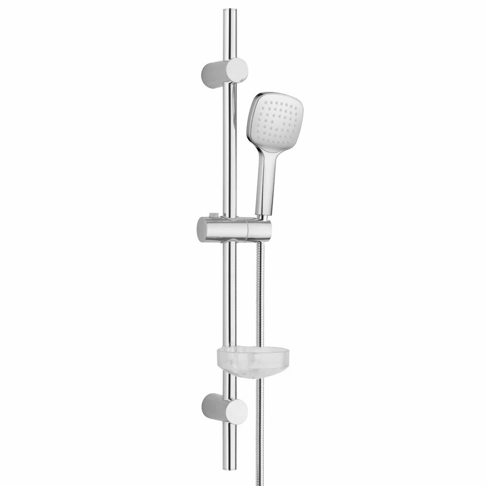 Душевой гарнитур Orange O-Shower OS904cr хром, глянцевый, из нержавеющей стали, лейка для душа со шлангом и штангой, с функцией экономии воды