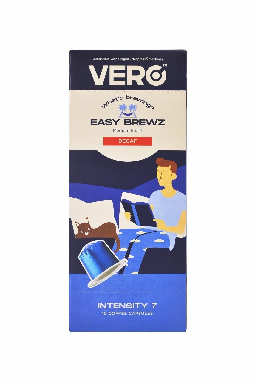 Кофе VERO-Easy Brewz DECAF молотый в капсулах - 10капсул 56г