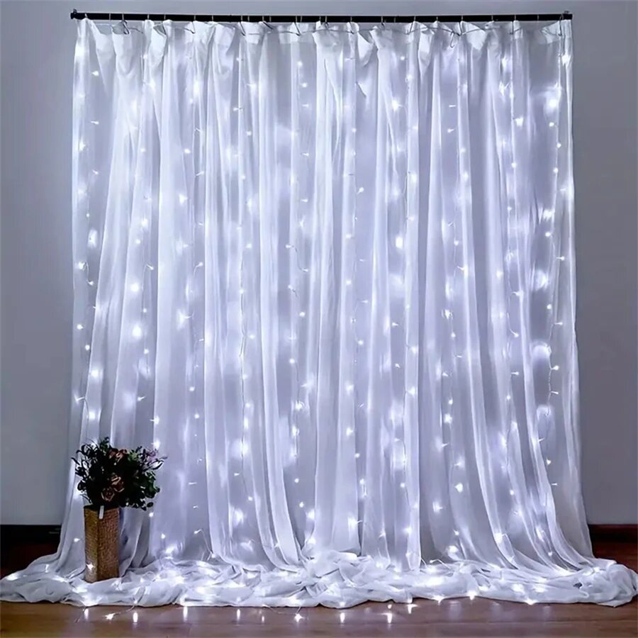 Светодиодная гирлянда-штора 6x2м, 400 LED, белый