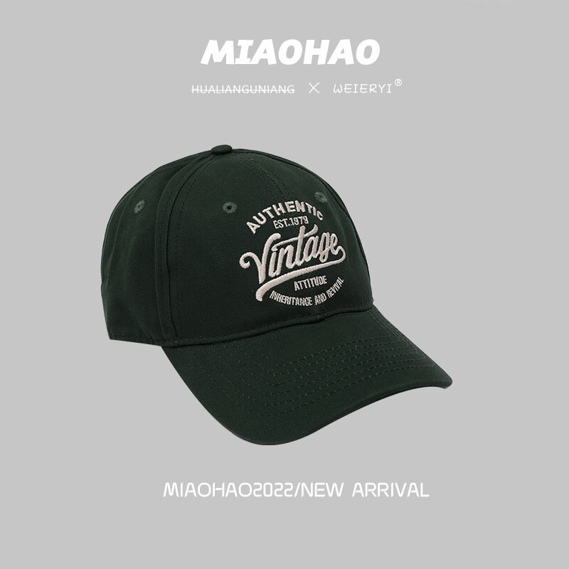 Бейсболка с мягким верхом в американском ретро и вышивкой, летняя фуражка для мужчин и женщин, пара, шляпа в корейском стиле, оптовая продажа, бежевый, черный