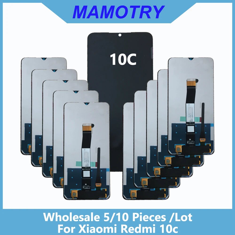 Оптовая продажа 5/10 шт./лот для Xiaomi Redmi 10c ЖК-дисплей с сенсорной сборкой 5 Pcs no frame