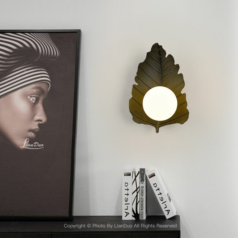 Креативный настенный светильник в форме скандинавского листа для спальни, прикроватной тумбочки, гостиной, лестницы, бра G9