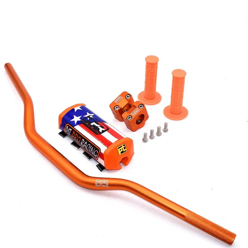 Dirt Pit Bike 1 1/8 "28 мм Комплект рулей Fat Bar Handle Tubes CRF YZF WRF RM KXF Мотоцикл Внедорожный эндуро Оранжевый, Orange-set