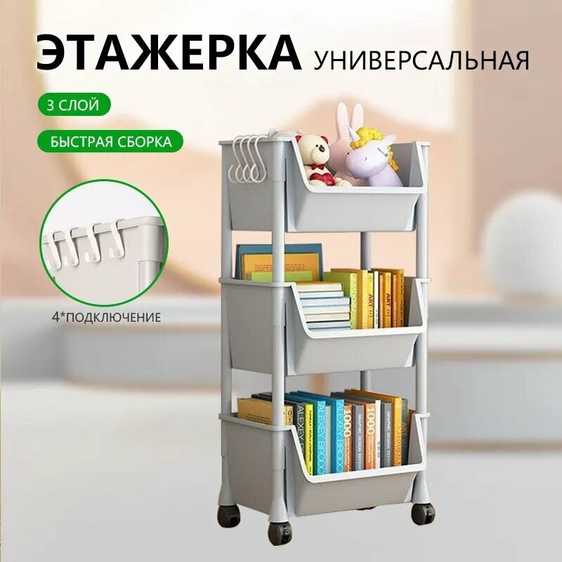 Этажерка, 3 секц, ABS пластик, 31.5х23х73.5 см