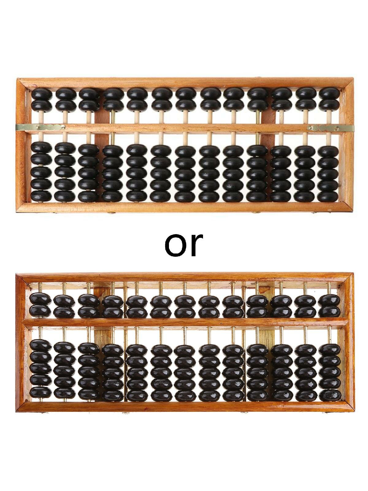 13-скоростные старомодные счеты из цельного дерева с 7 шариками