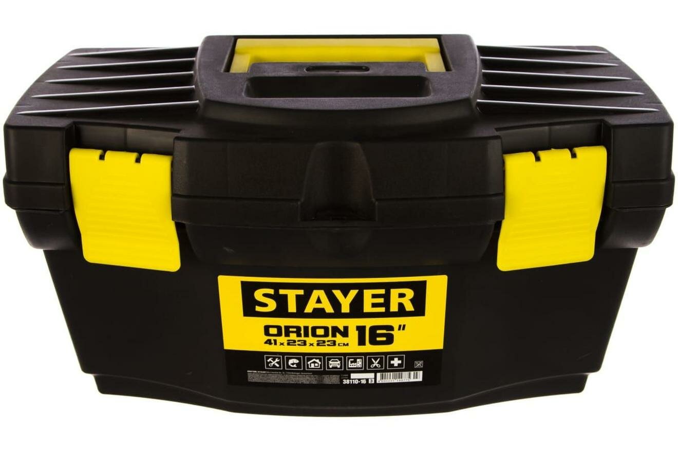 STAYER ORION-16, 410 x 230 x 230 мм, (16"), пластиковый ящик для инструментов (38110-16)