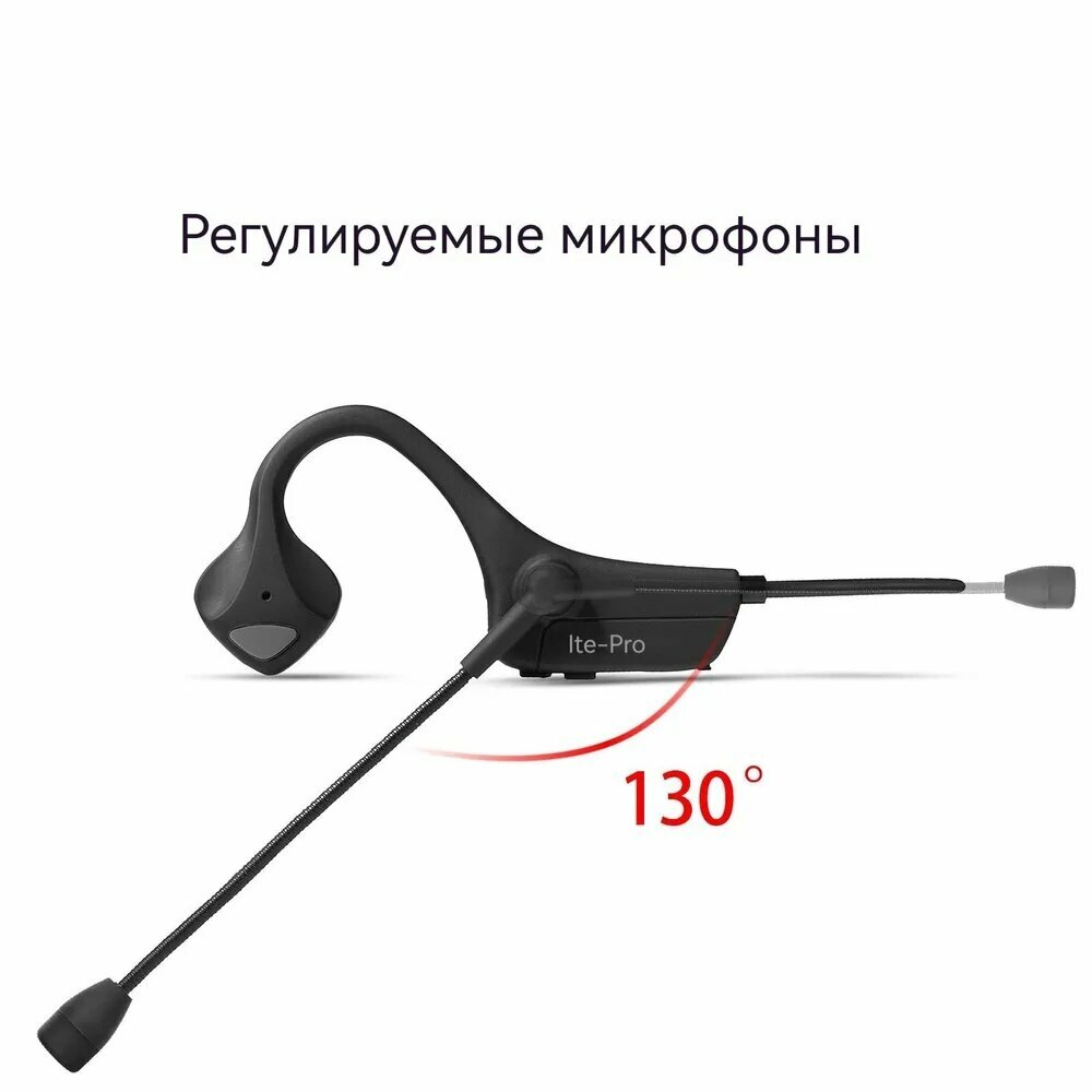 Lmkl Наушники беспроводные с микрофоном сверхлегкий вес 28 г, мягкие силиконовые амбушюры, регулировка угла наклона под углом 130 °, микрофон для шумоподавления, реальная костная проводимость, наушники не находятся в ухе, Bluetooth, черный