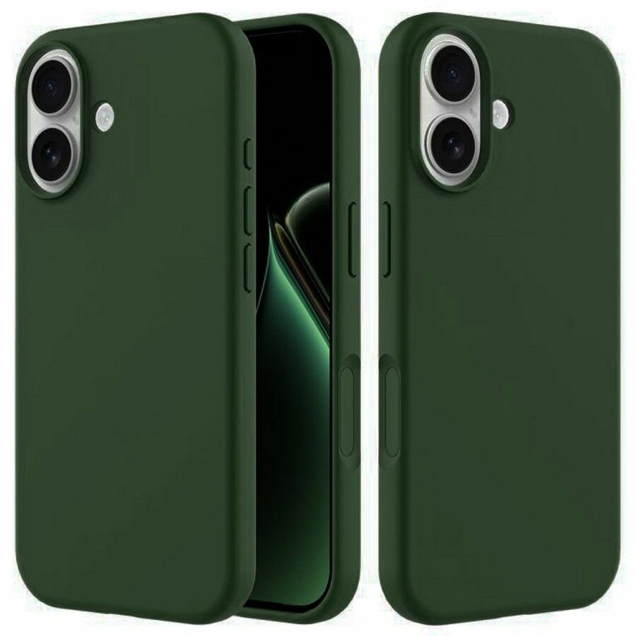 Силиконовая накладка без логотипа (Silicone Case) для Apple iPhone 17 темно-зеленый