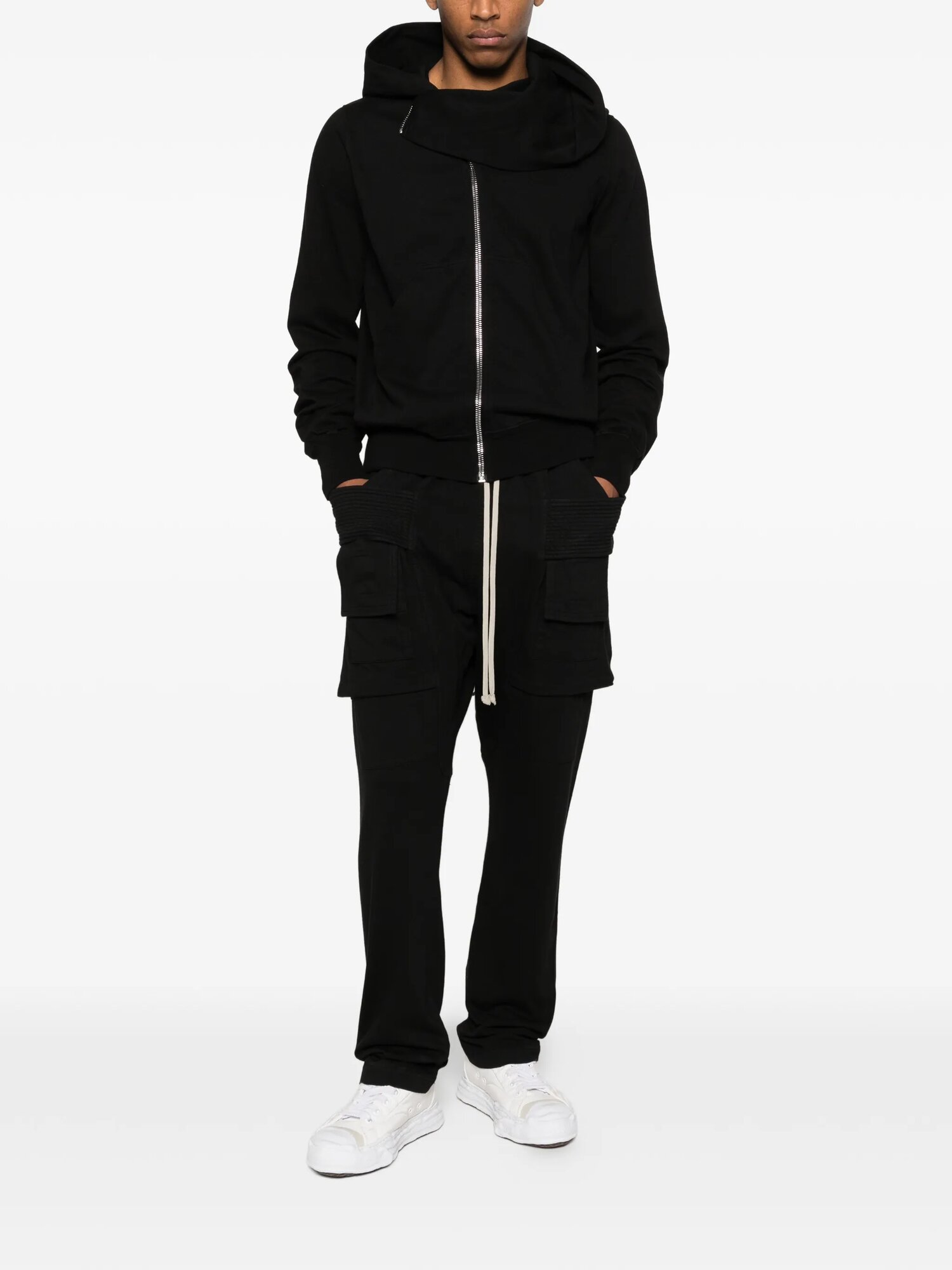 Брюки Rick Owens Drawstring cotton trousers, размер L, черный — фото 1