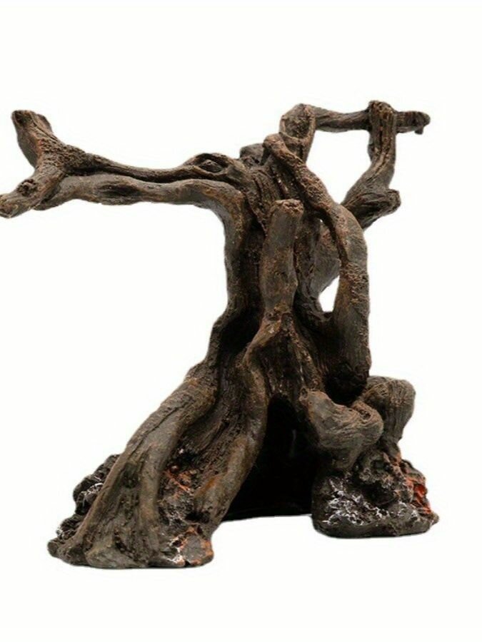 Декор для аквариума "Затонувшее дерево", искусственная коряга из смолы, реалистичный ствол с ветвями, для пресной и морской воды, 1 шт
