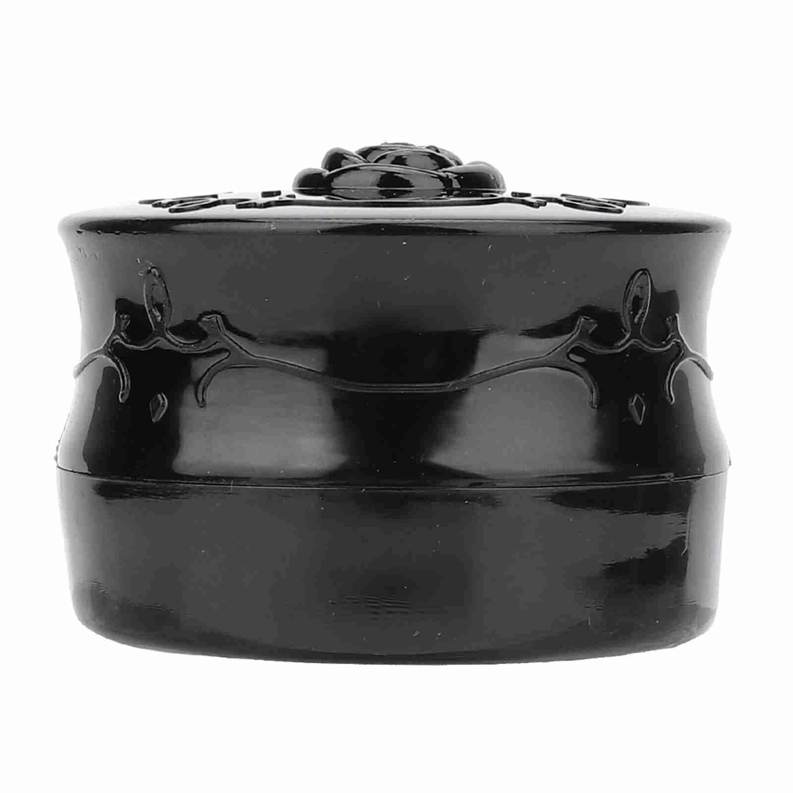 Ретро коробочка для рассыпчатой пудры с сеточкой и пуховкой черная