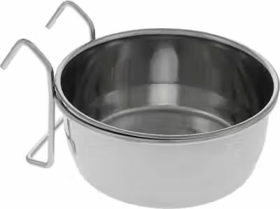 Миска для грызунов на крючках, нержавеющая сталь, 0,80л