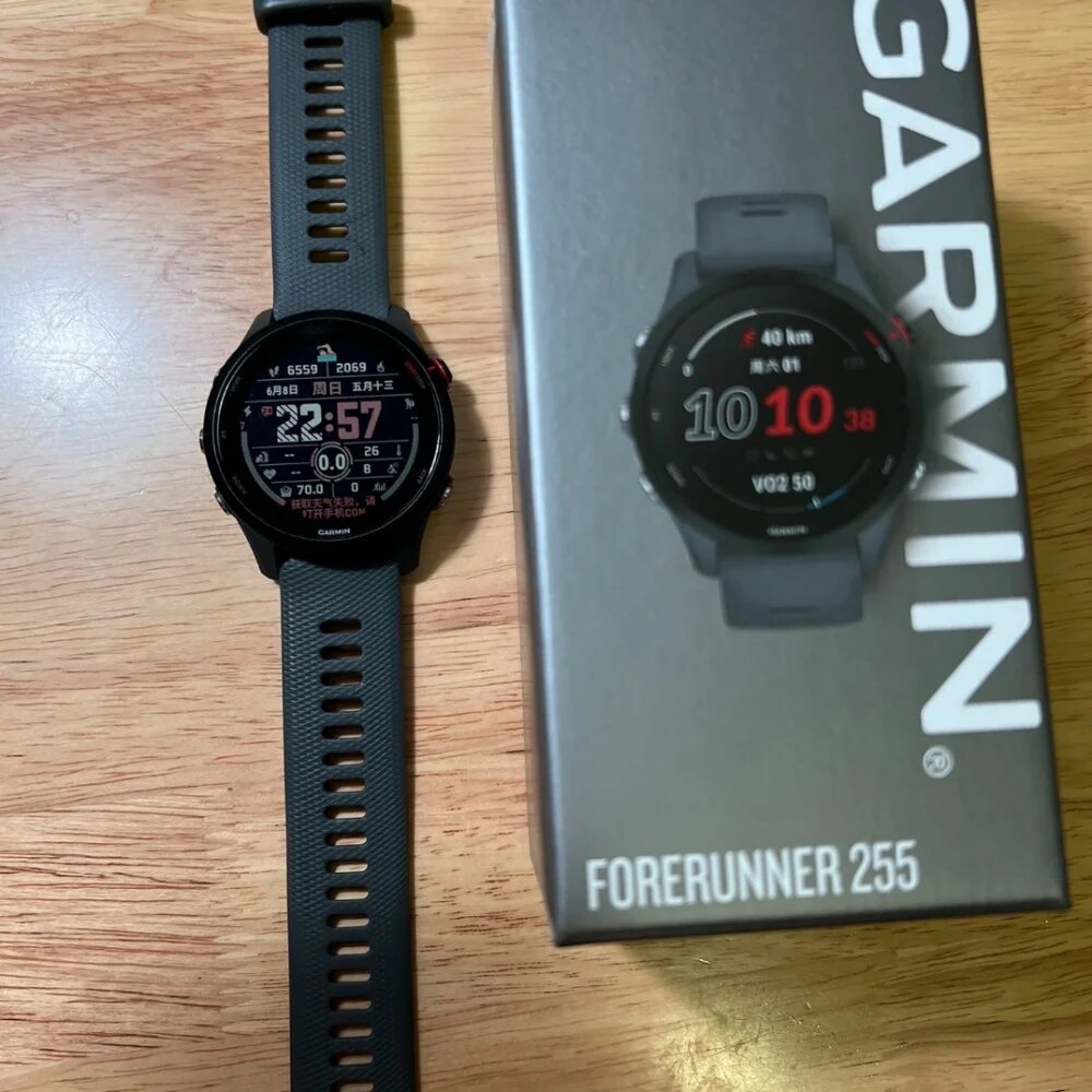 Garmin Forerunner 255 Slate Gray + Add Blue Strap — фото 1