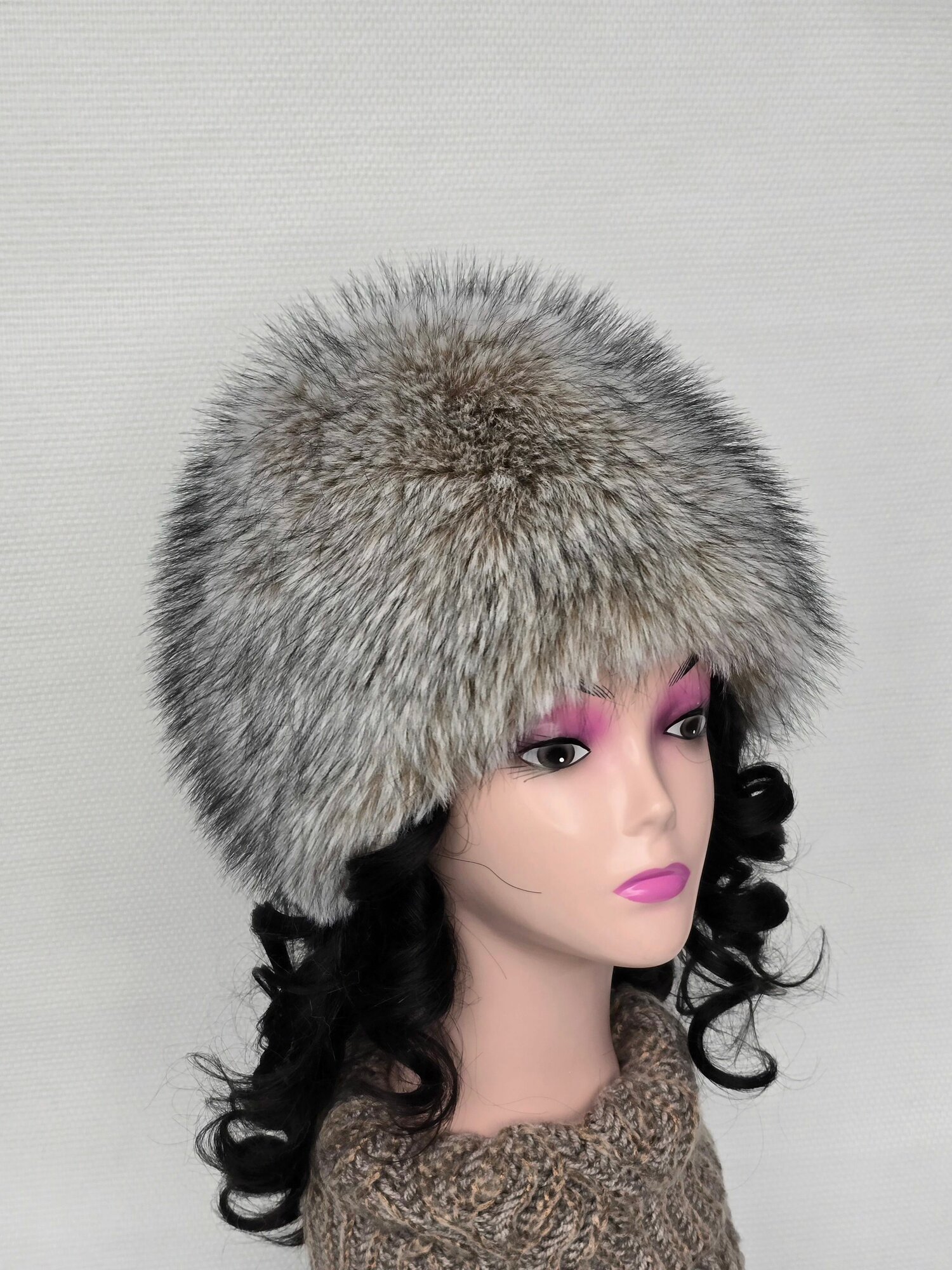 Шапка-бини экомех для женщин