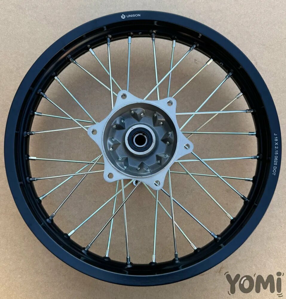 Обод (диск) 18" задний алюминий 7116, тип HONDA (2.15-R18 d17mm) (черный, 32 спицы)