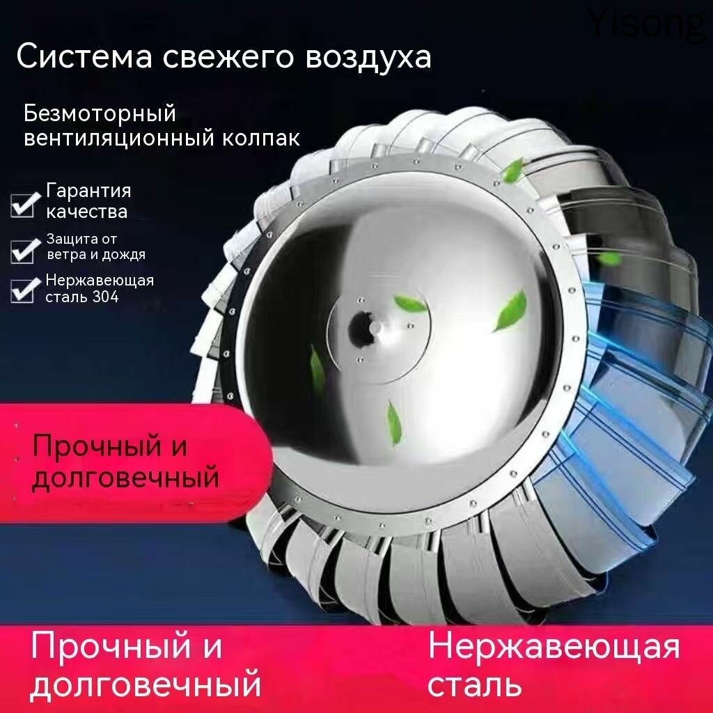 Турбодефлектор нержавеющая сталь, дефлектор для вентиляции, внутренний диаметр 110 мм