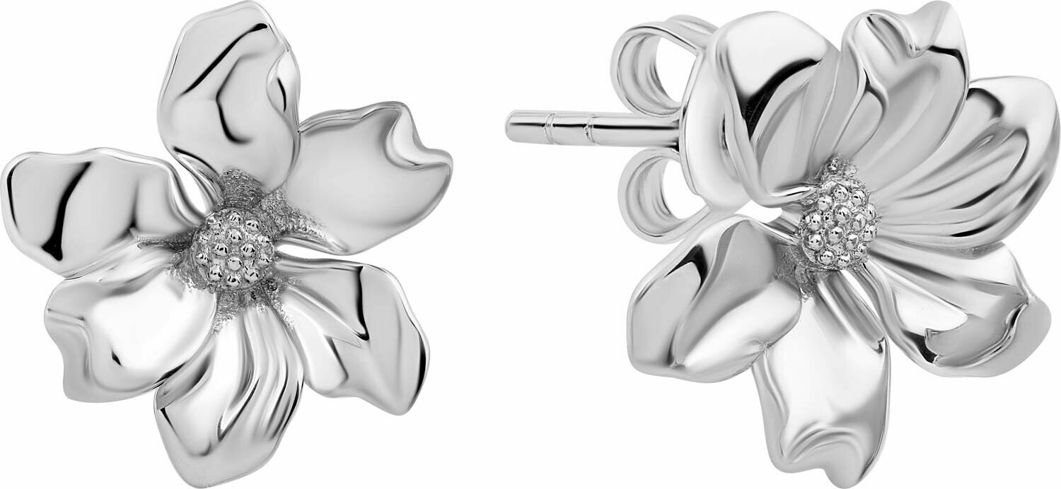Серьги пусеты, серебро, 925 проба, родирование