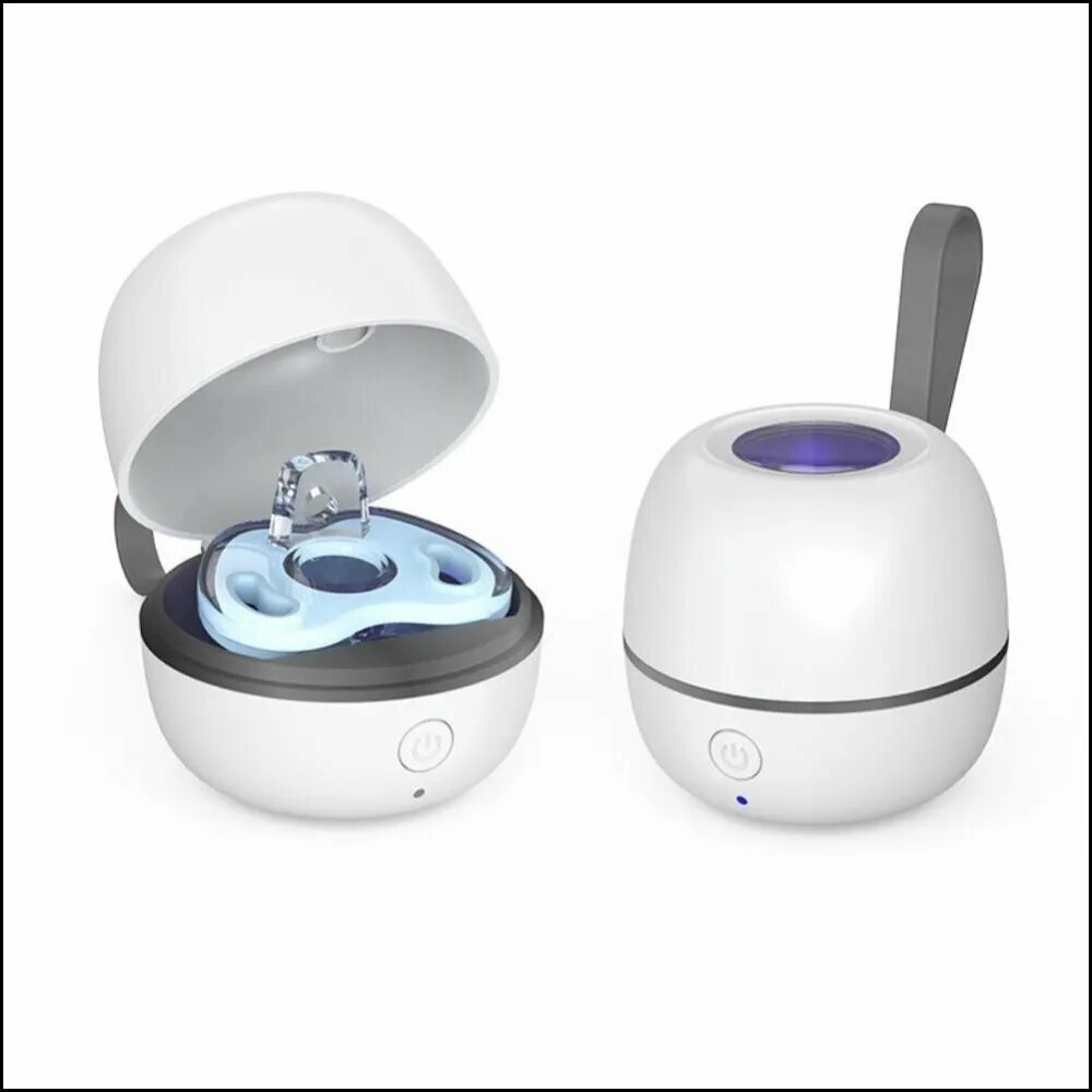 Эксклюзивный ультрафиолетовый стерилизатор для детских сосок и пустышек, компактный контейнер с мощностью 2.5W, обеспечивающий надежную дезинфекцию принадлежностей.