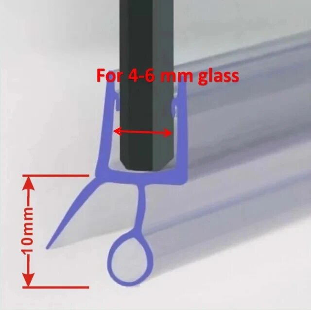 ПВХ уплотнительная лента для душевой кабины 4-6 мм 10mm Gap, 2pcs 50cm