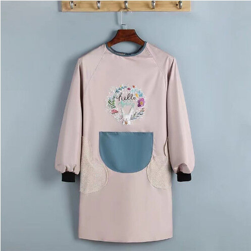 Кухонный фартук, легко очищаемый вручную, масло- и водонепроницаемый, с рукавами, обеспечивающий полную защиту тела, фартук с обратной застежкой, увеличенного размера и толщины, комбинезон с длинными рукавами.