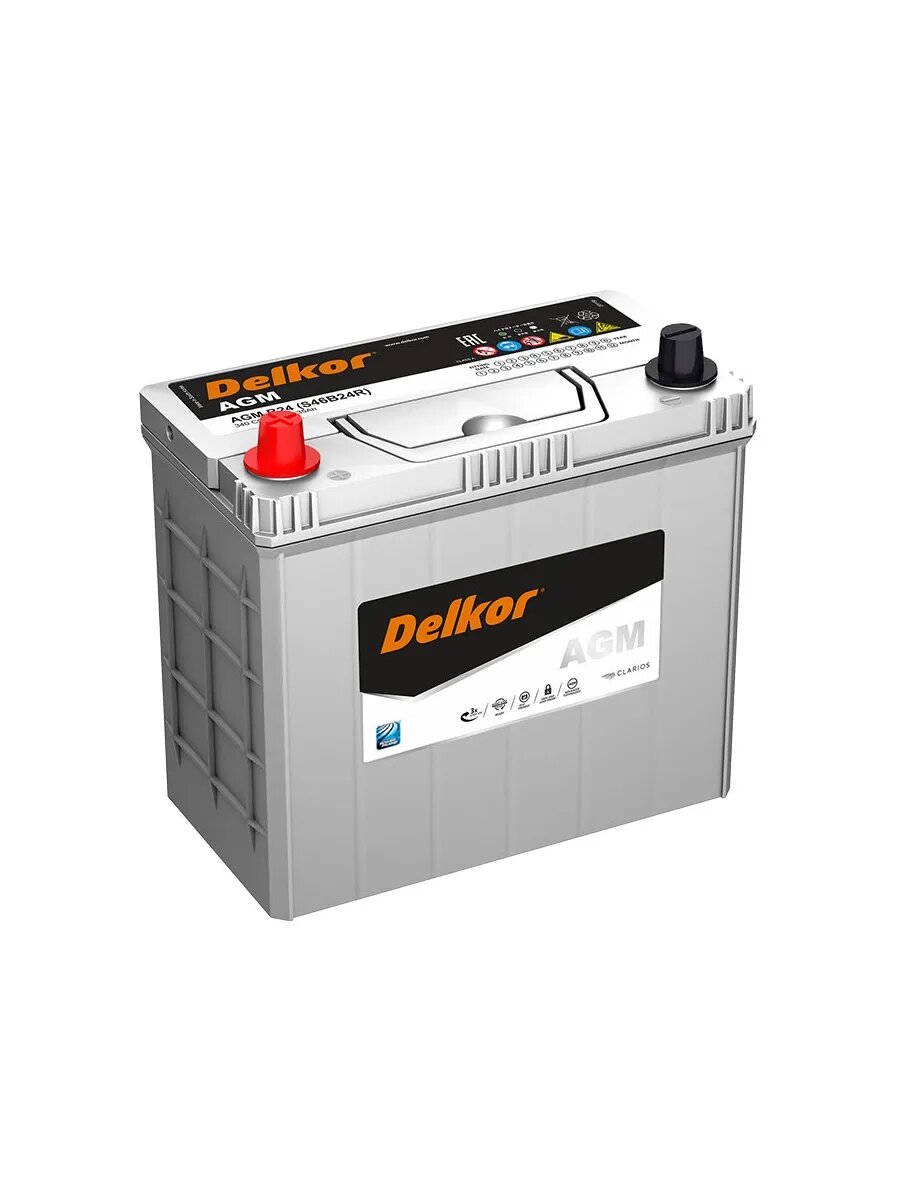 Аккумулятор DELKOR AGM S46B24R 12V 45Ач прям. пол.