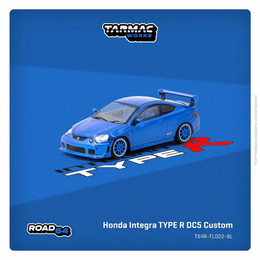 Коллекционная машинка Tarmac Works 1:64 Honda Integra TYPE R DC5 Custom Blue Metallic