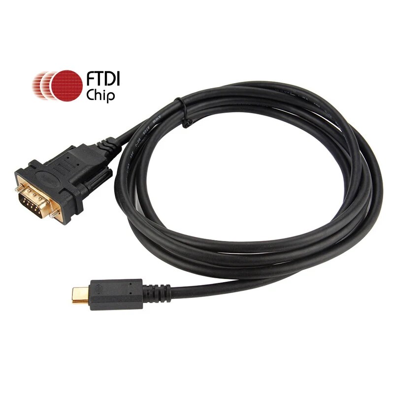 Кабель-преобразователь FTDI FT232RL, USB Type C, штекер DB9, последовательный адаптер RS232, Поддержка Windows 7/8/10, Mac, Linux, Android